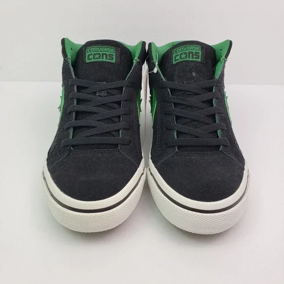 Converse Gates Mid Mens Sz 8 Women Sz 9.5 Black Green Suede Skate ...